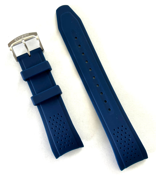 Citizen Men's Drive BLUE Rubber Band Strap with Silver Buckle | W.B.E