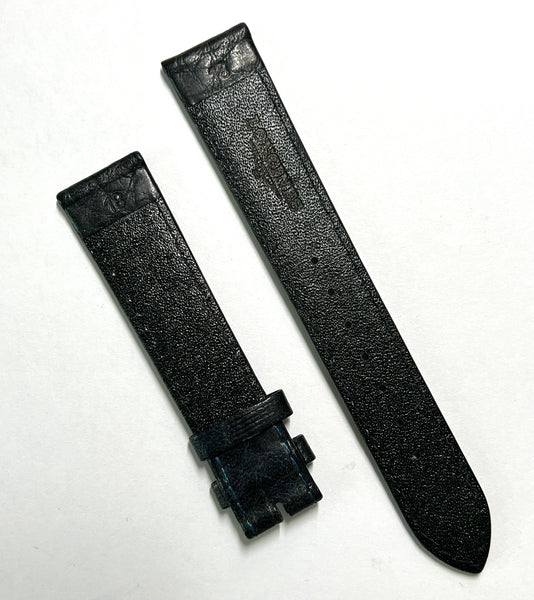 Longines 18mm Dark Blue Leather Strap Watch Band | W.B.E