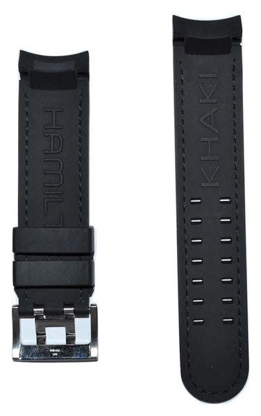 Hamilton Khaki X-Wind 22mm Black Rubber Watch Band | W.B.E